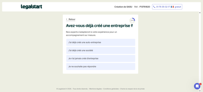 Création de SASU avec Legalstart | Étapes, Prix & Avis 2026