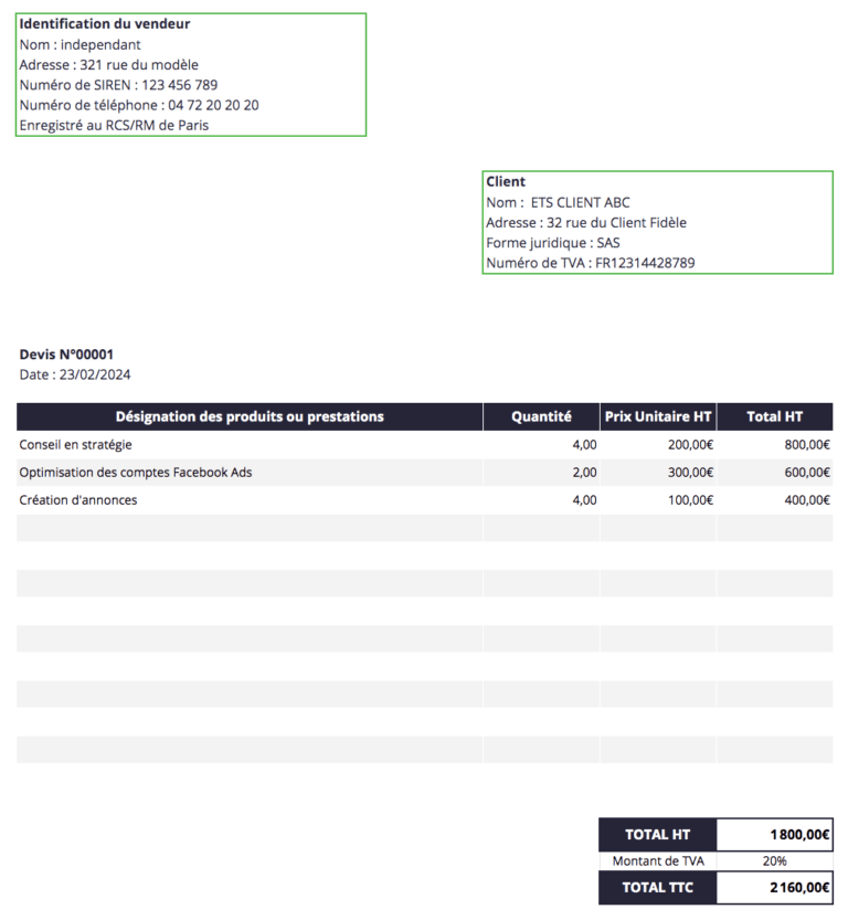 Modèle Devis | 100% GRATUIT | Word & Excel à Télécharger