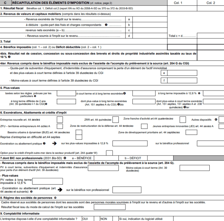 Formulaire 2031 : comment réaliser sa déclaration en 2025